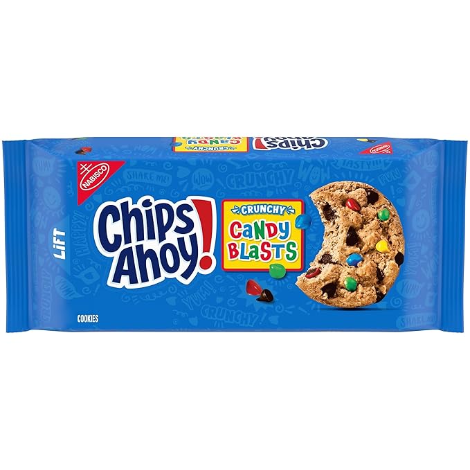Chips Ahoy Candy Blasts Chocolate Chip Cookies Pouch, 351 g – Blue ...